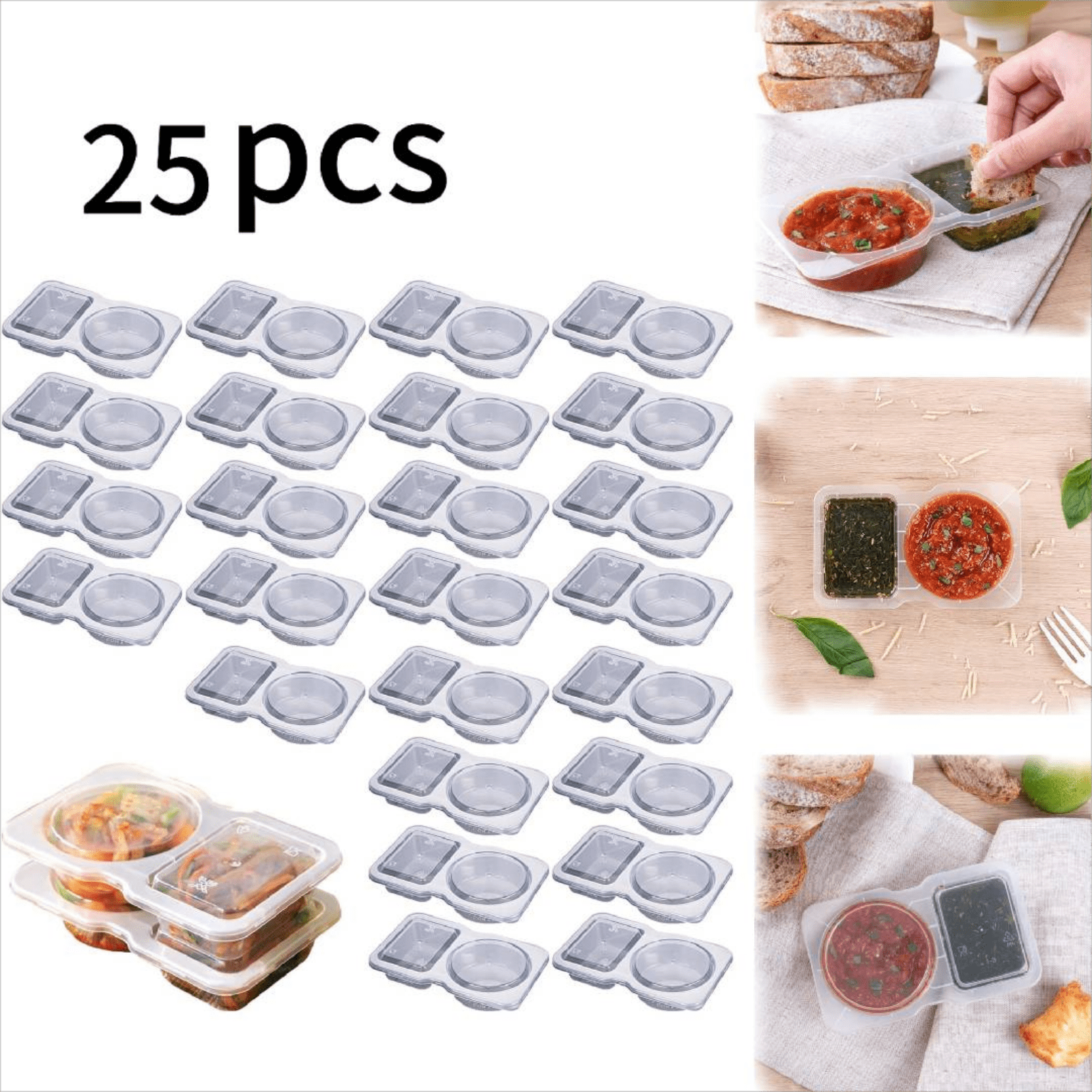 Double Compartment Condiment Container Double Condiment Containers With ...