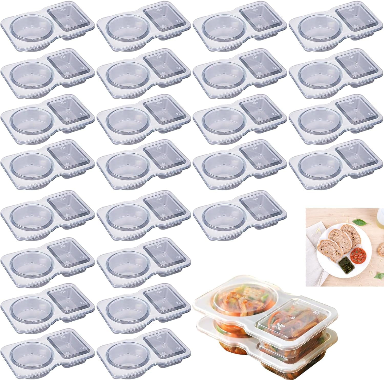 Double Compartment Condiment Container, Double Condiment Containers ...