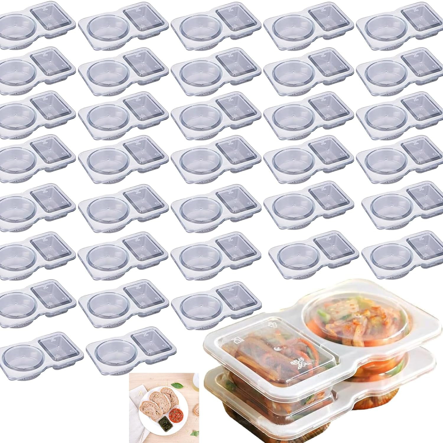 Double Compartment Condiment Container, Double Condiment Containers ...