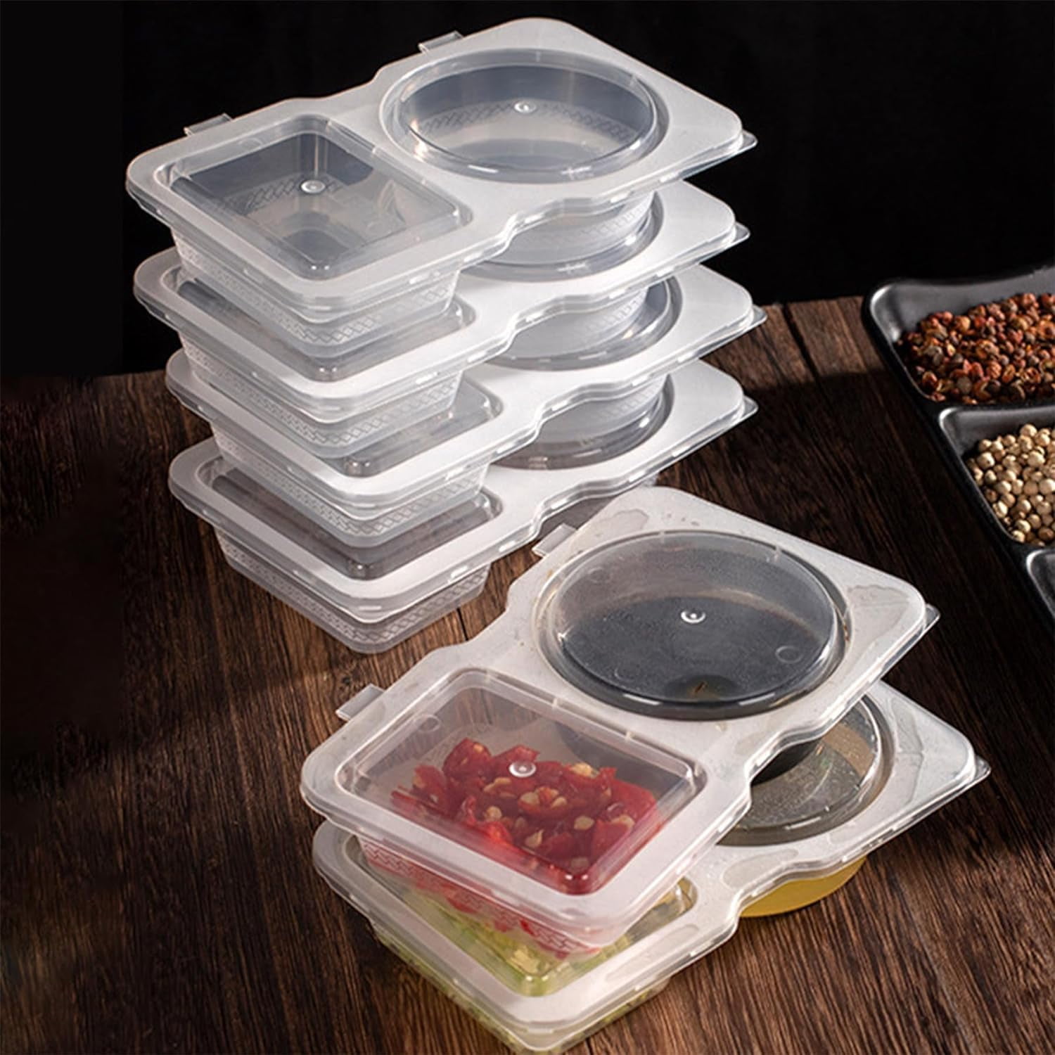 Double Compartment Condiment Container, Double Condiment Containers ...