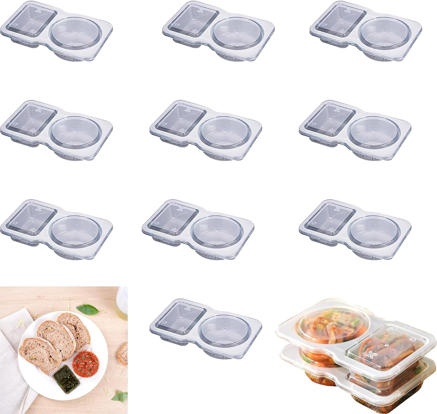 Double Compartment Condiment Container, Double Condiment Containers ...