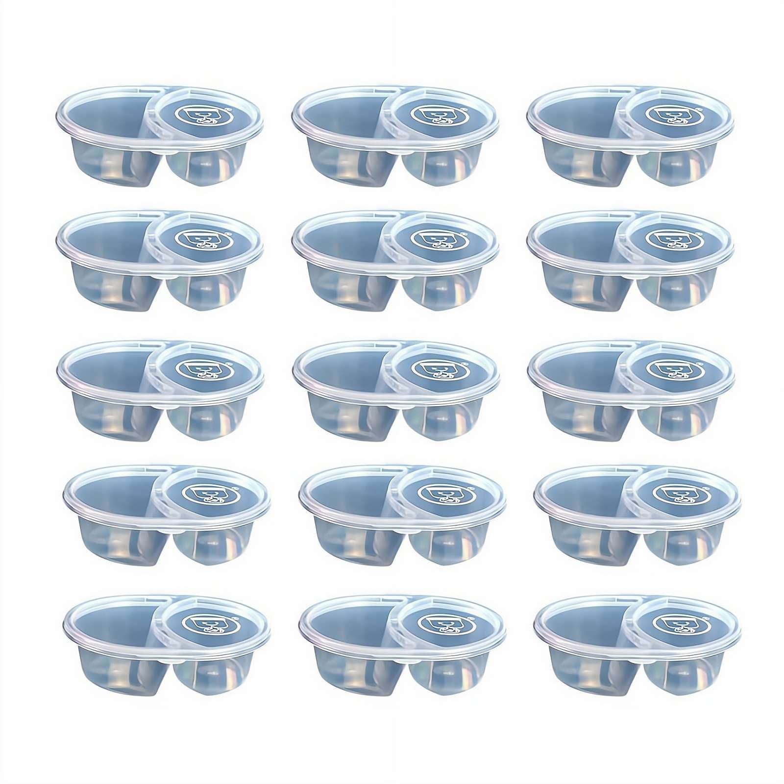 Double Compartment Condiment Container,Reusable Snack Containers with ...