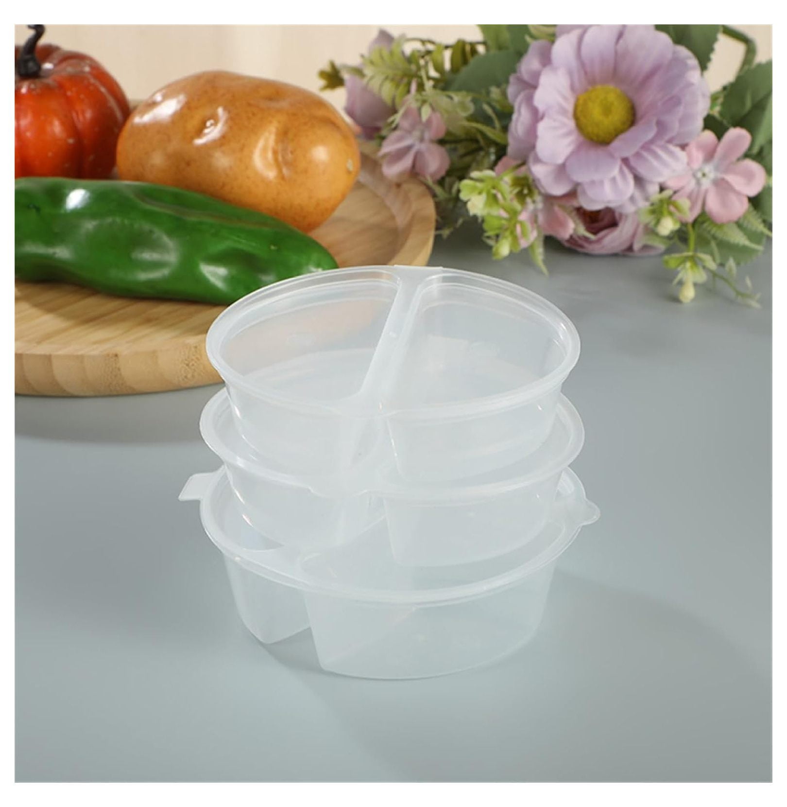 Double Compartment Condiment Container, Two Compartment Condiment ...