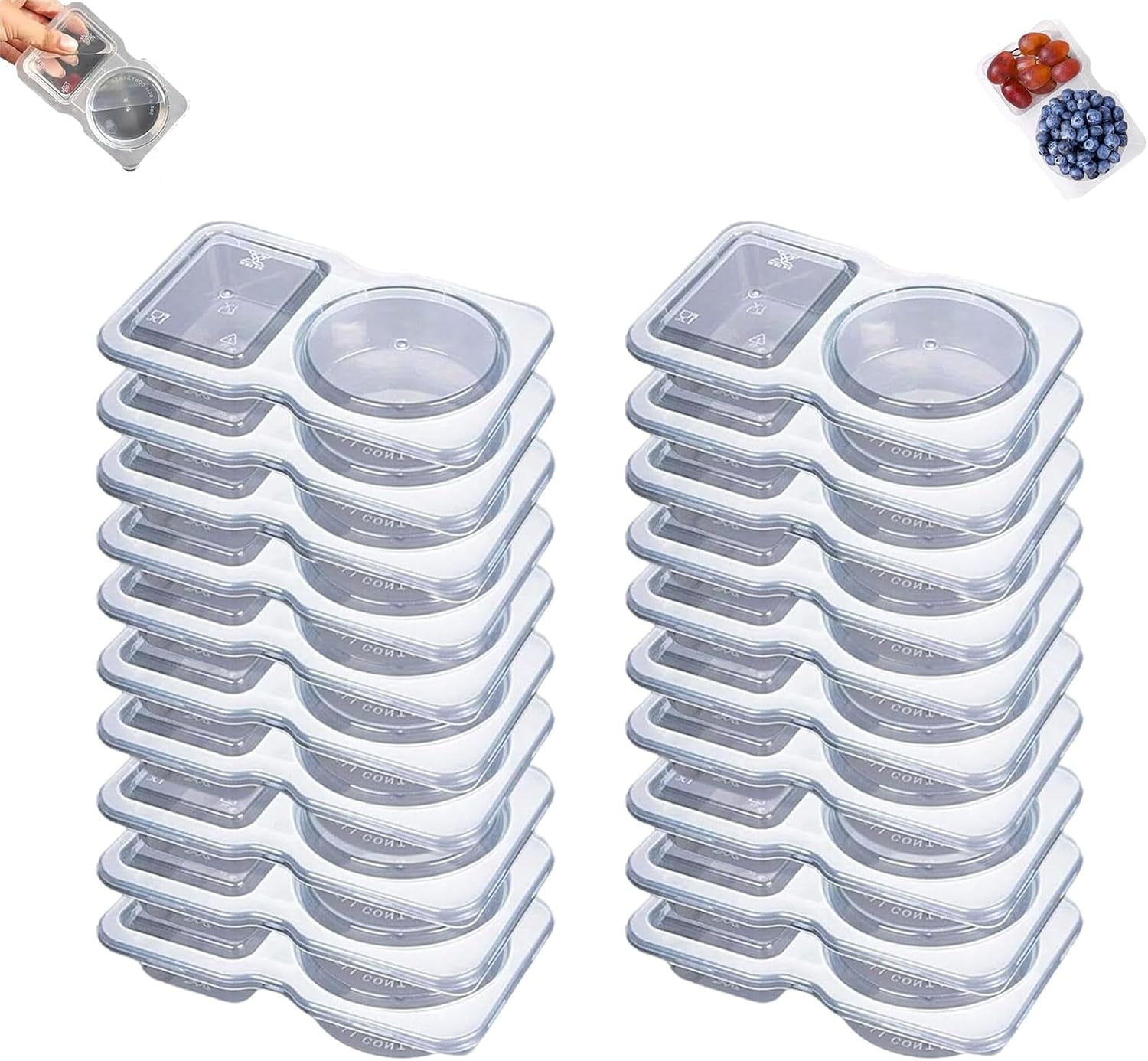 Double Compartment Condiment Containers with Lids,2025 Upgrade ...
