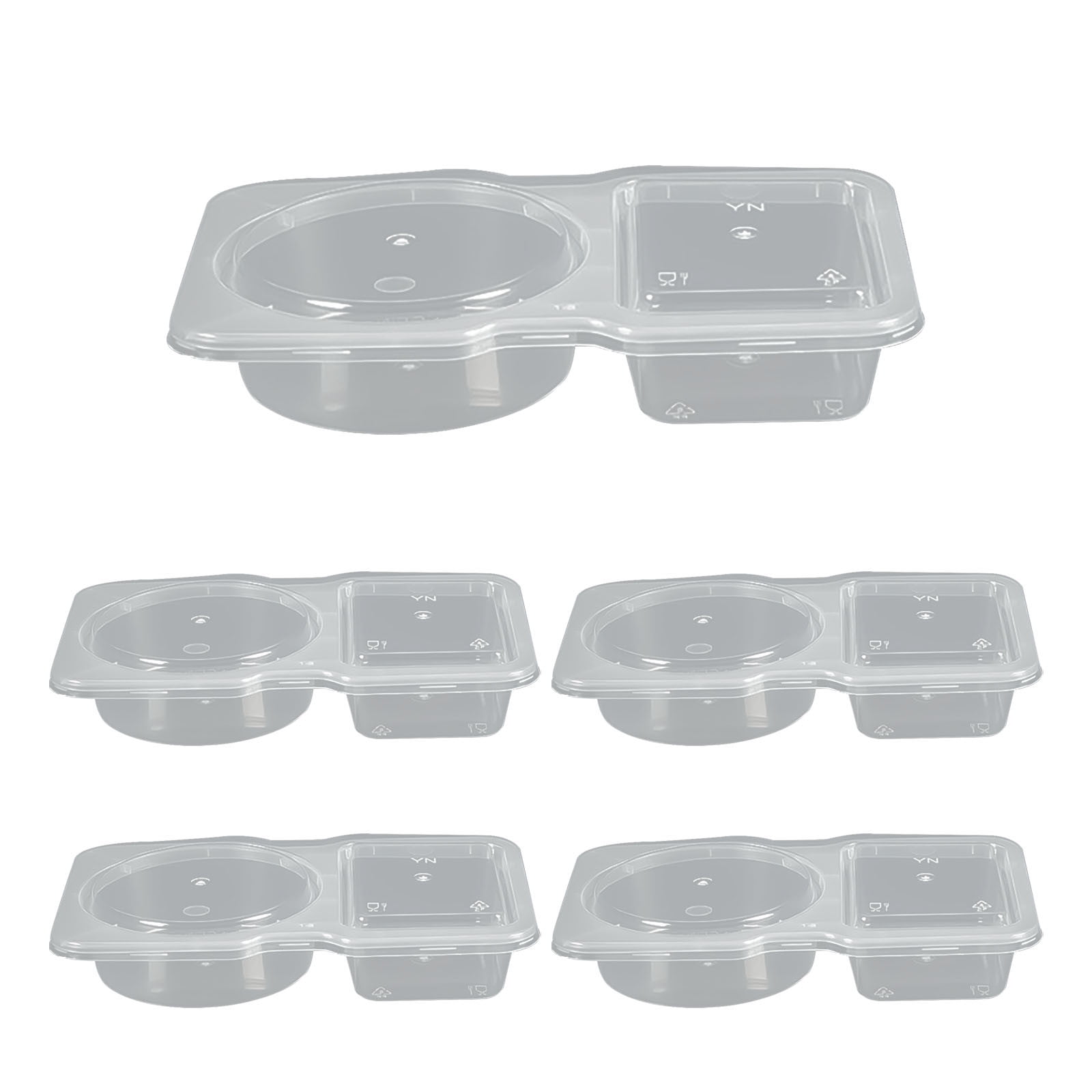 Double Compartment Condiment Containers with Lids - 5PCS Reusable ...