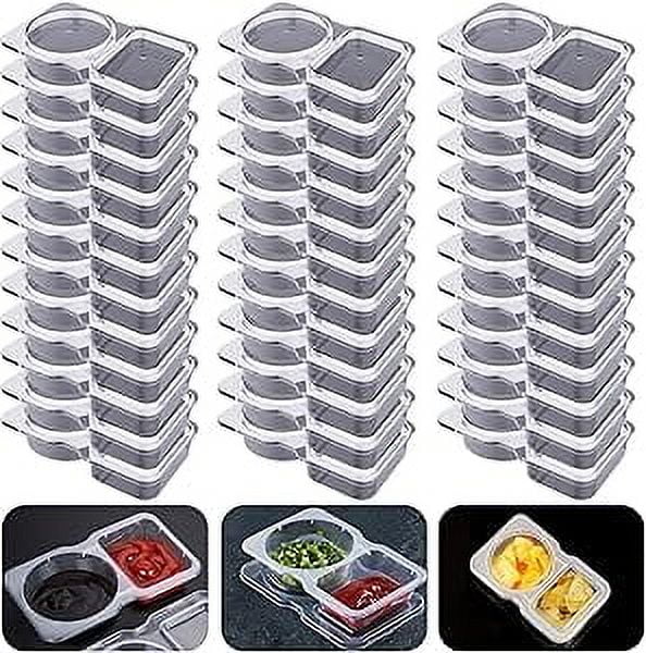 Double Compartment Condiment Containers with Lids, Disposable 2 ...