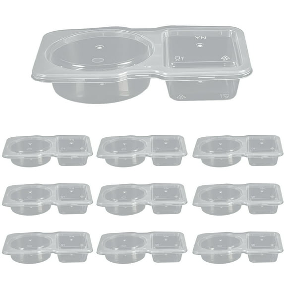 Double Compartment Condiment Containers, Plastic Snack and Sauce ...
