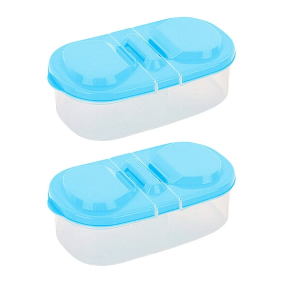 Double Compartment Kids Snacks Container Plastic Storage Box With Clear ...