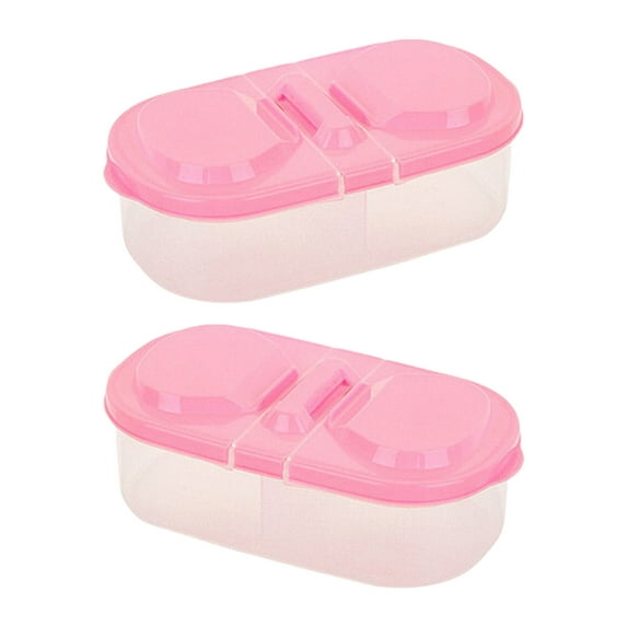 Double Compartment Kids Snacks Container Plastic Storage Box With Clear ...