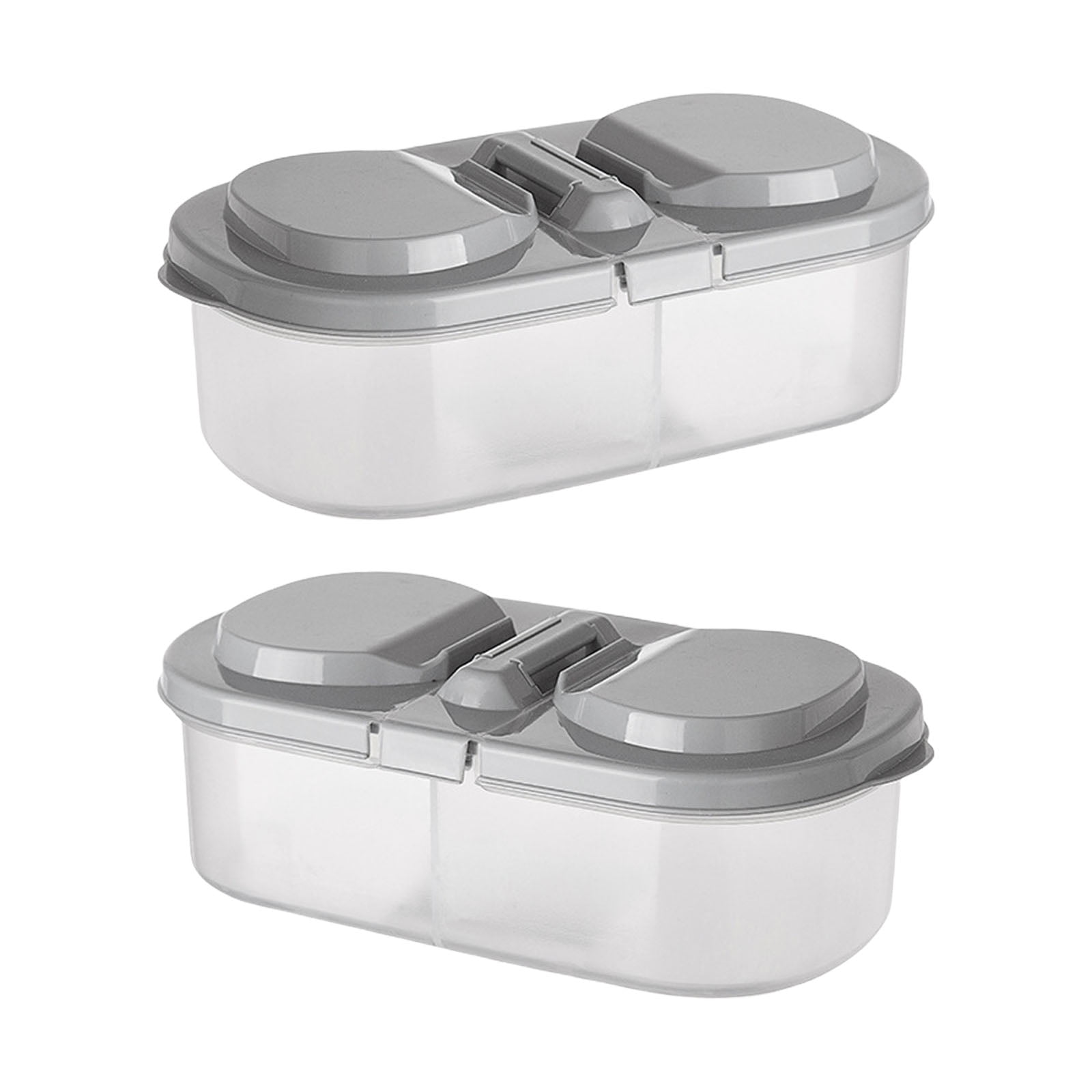 Double Compartment Kids Snacks Container Plastic Storage Box With Clear ...
