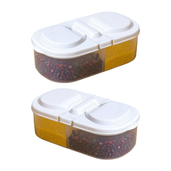 Double Compartment Kids Snacks Container Plastic Storage Box With Clear ...