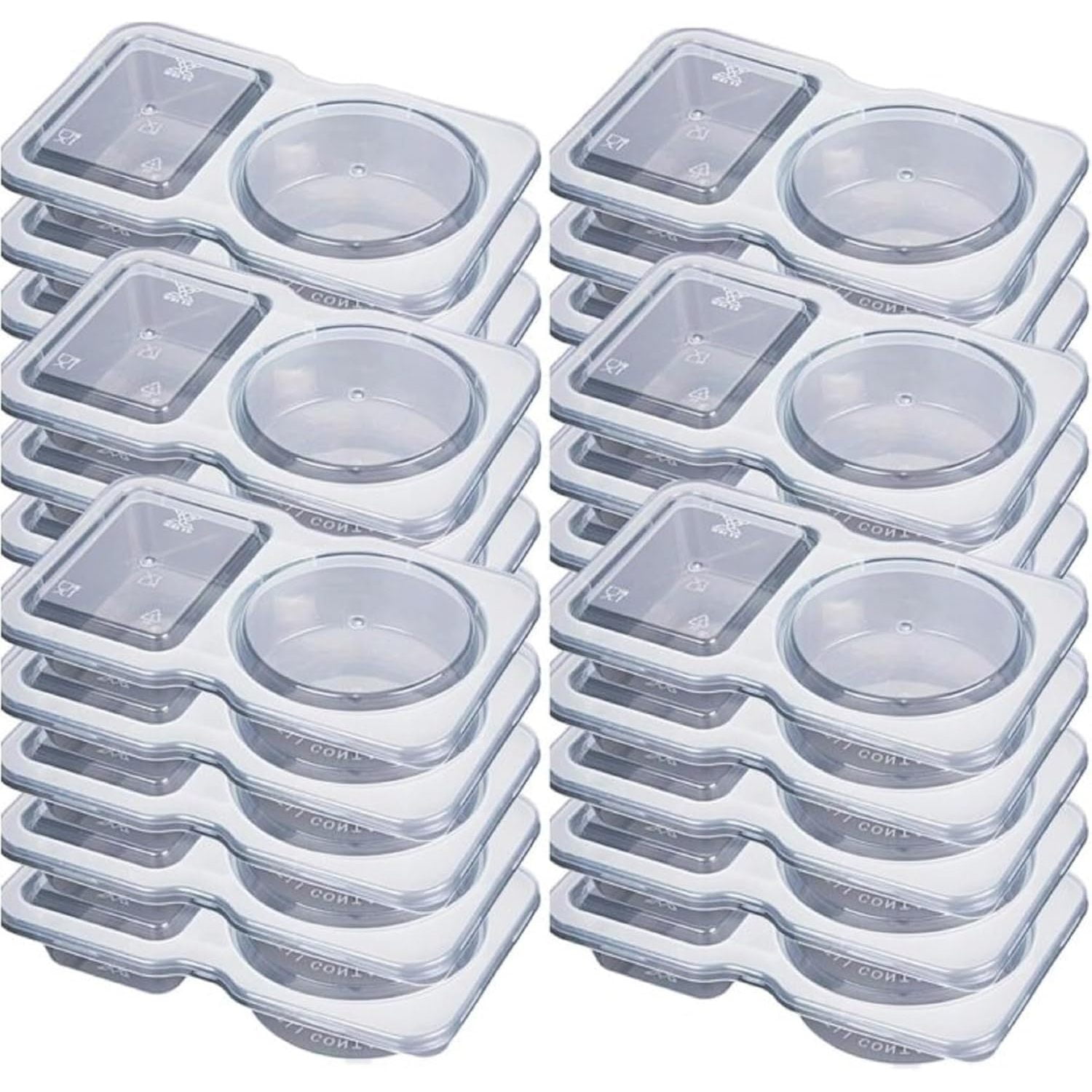 Double Compartment Snack Containers, Reusable Snack Pack Containers, 20 ...