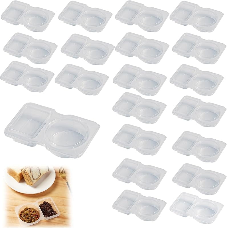 Double Compartment Snack Containers,Travel Condiment Container, Double ...