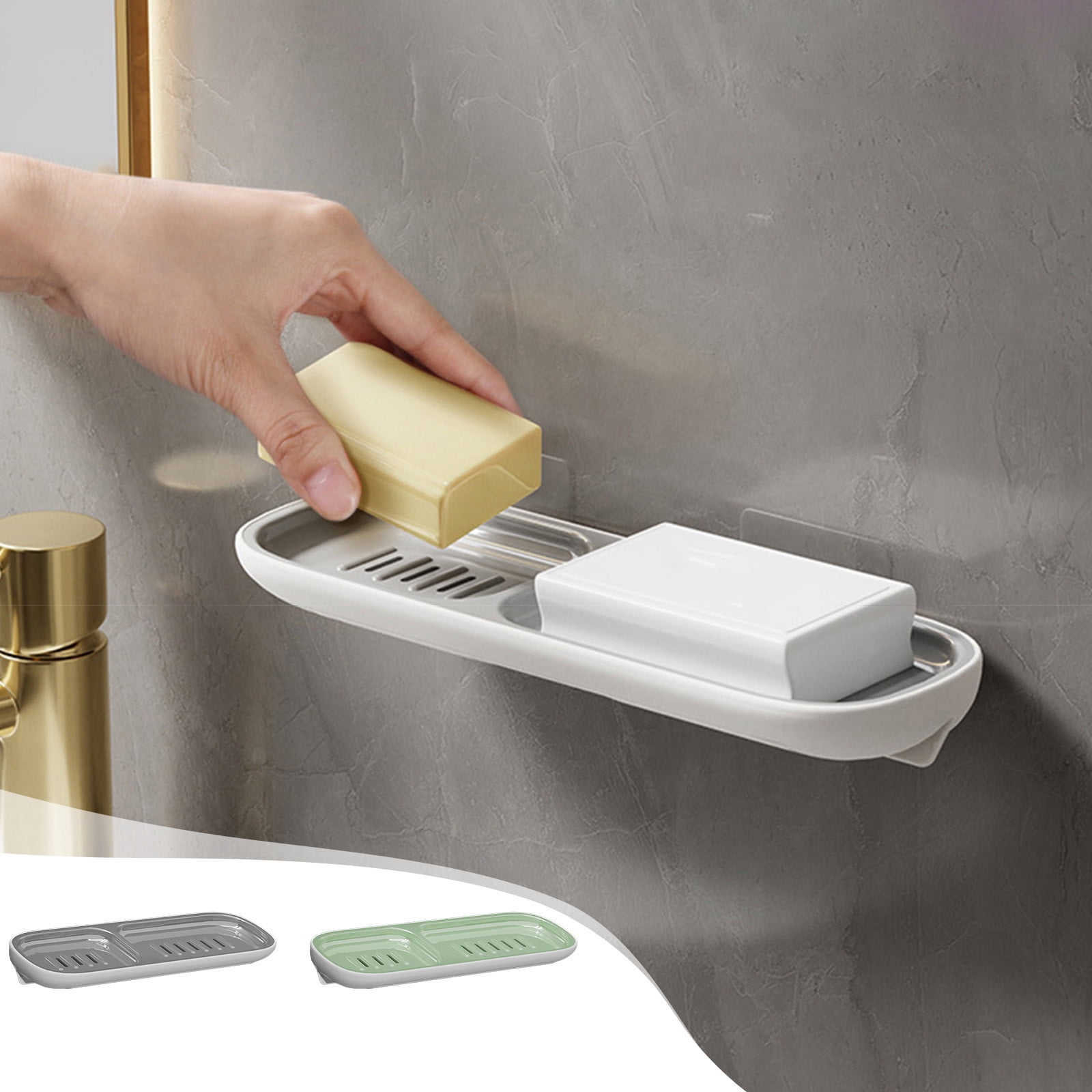 Double Compartment Soap Rack, Wall-Mounted Bathroom Storage, Rustproof ...