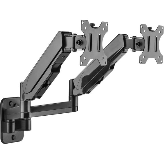 Double Computer Monitor Wall Mount With Two Height Adjustable Full ...