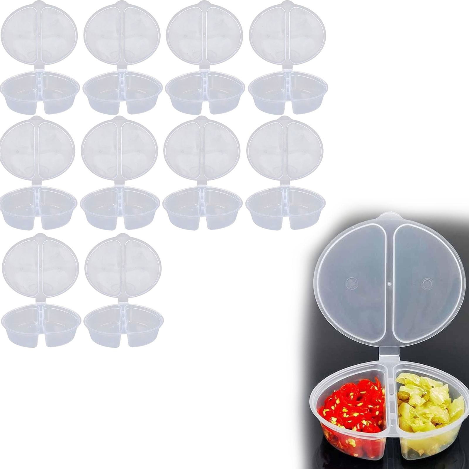 Double Condiment Containers With Lids Double Compartment Condiment ...