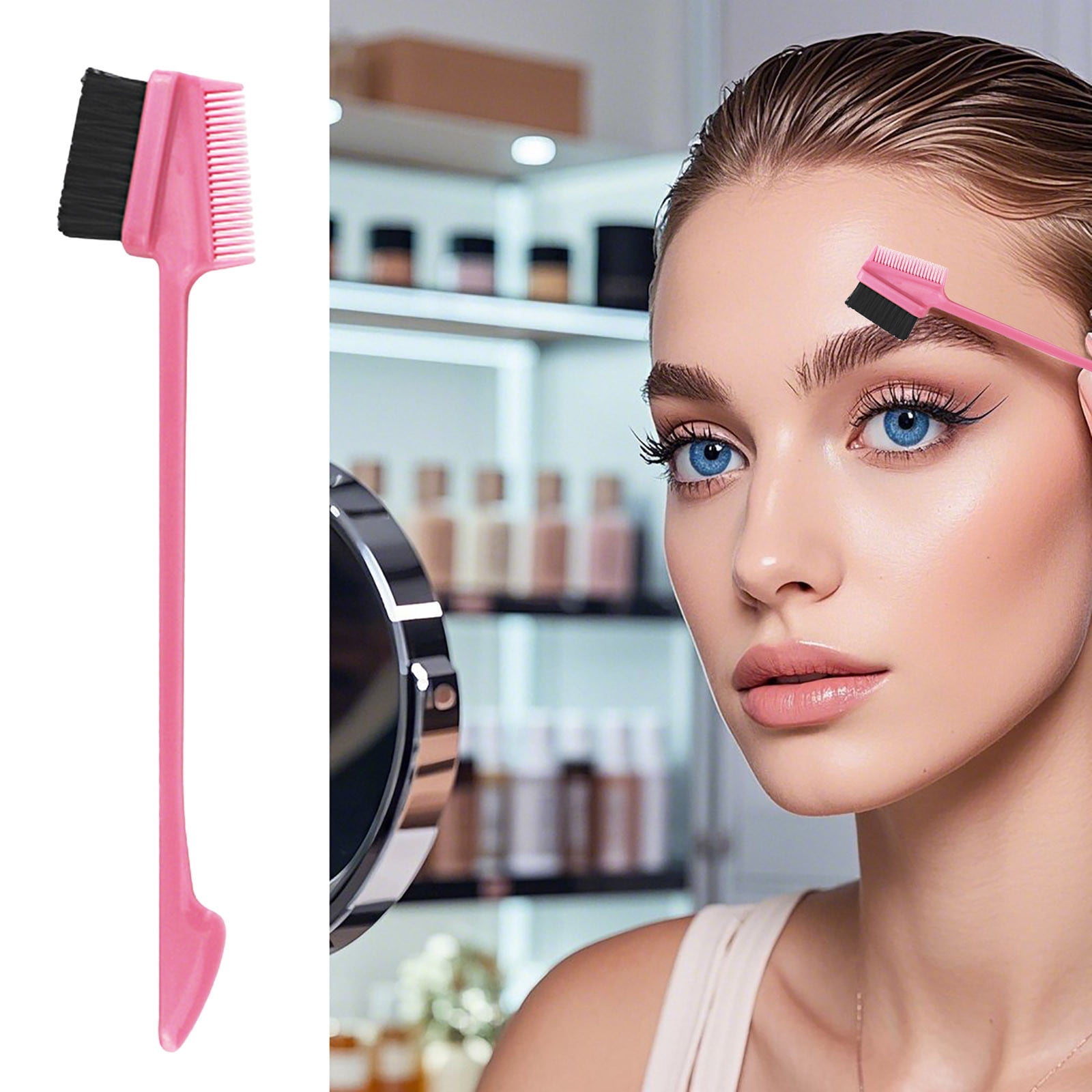 Double Control Hair Edge Brush and Comb Combo for Women Smooth Styling ...