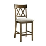 Double Cross Back Counter Height Chairs in Light Oak Set of 2 | 250lbs ...