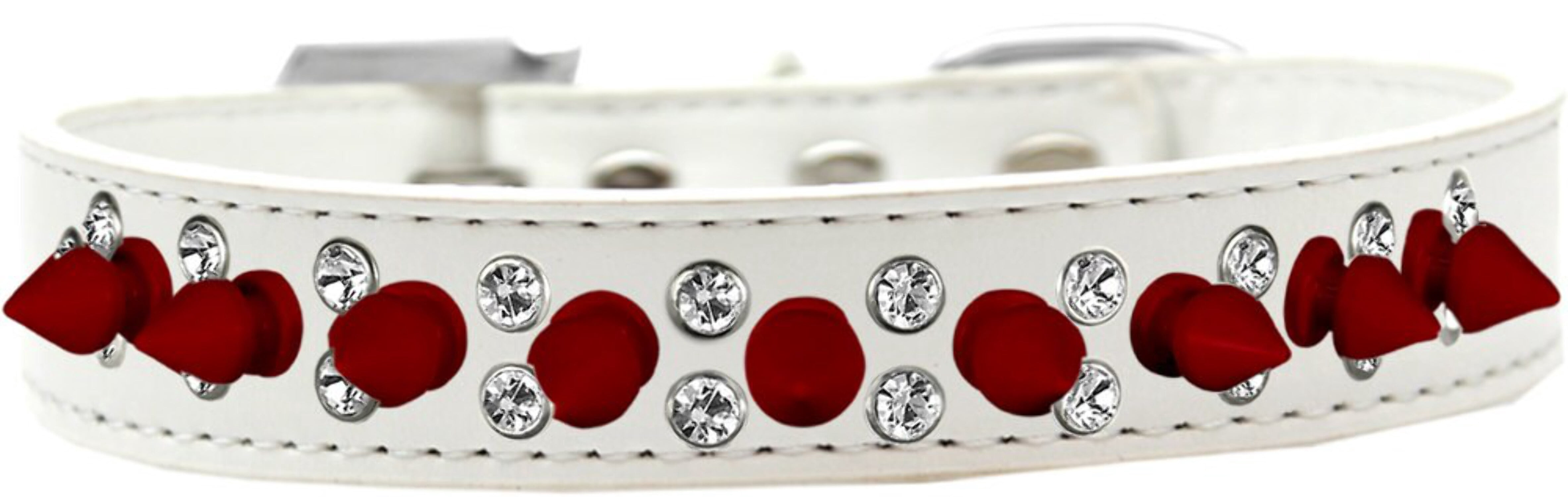 Pet and Dog Spike Collar, "Double Crystal Red Spikes" - Walmart.com