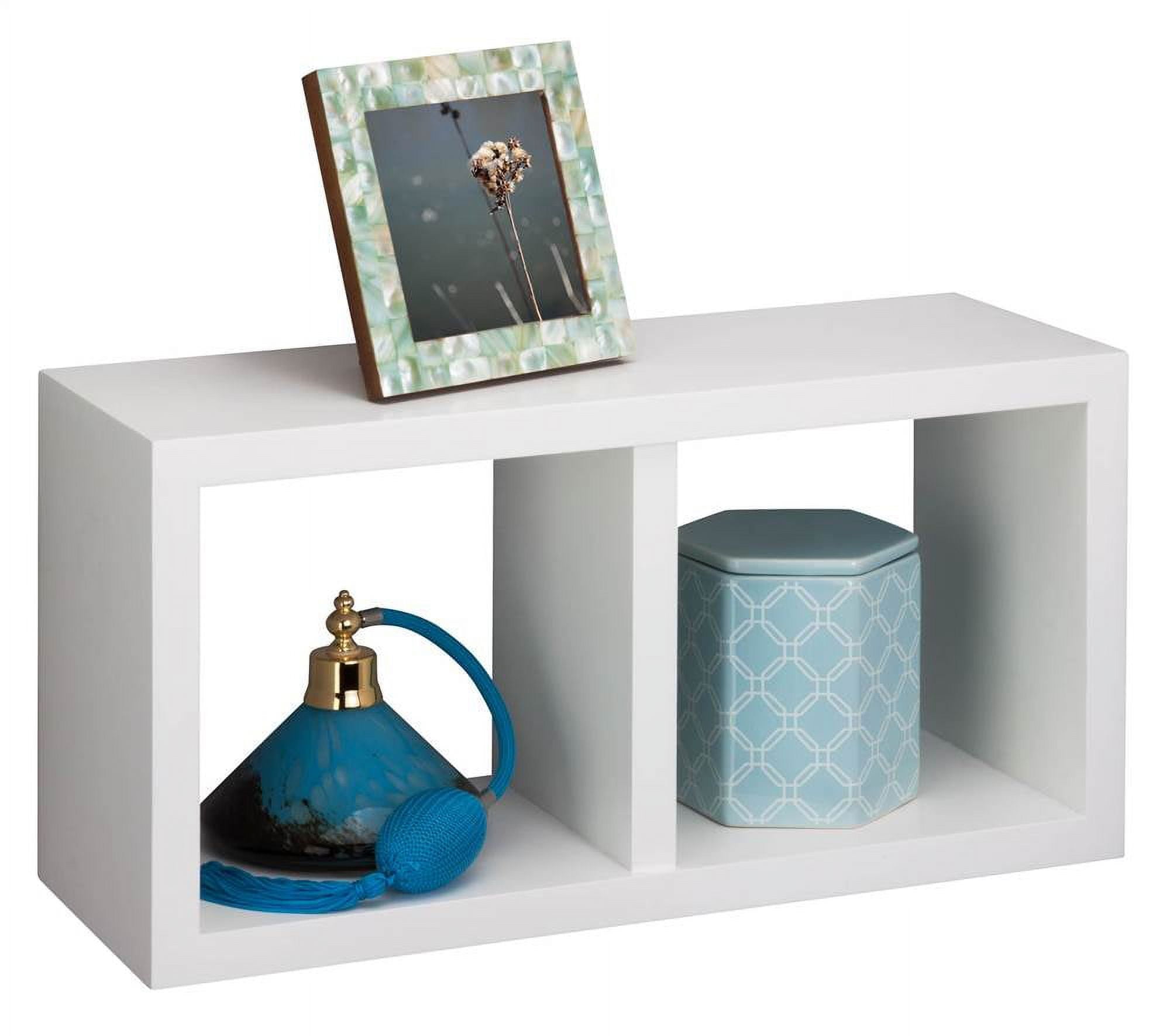 Honey Can Do White Double Cube Wall Shelf - Walmart.com