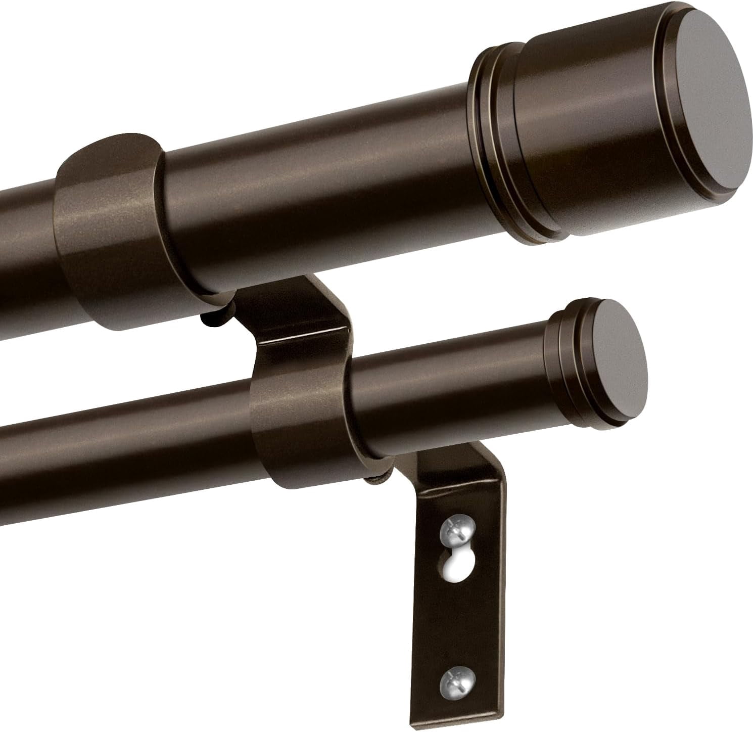 Double Curtain Rod 36 to 72 Inch, 1 Inch Heavy Duty Double Curtain Rods ...