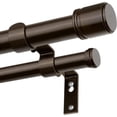 Double Curtain Rod 36 to 72 Inch, 1 Inch Heavy Duty Double Curtain Rods ...