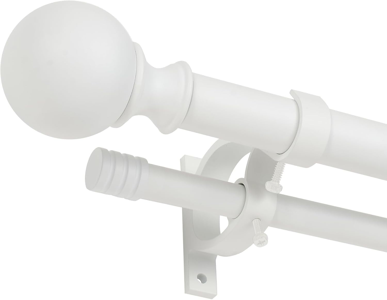 Double Curtain Rod 72-144", Double Drapery Rod with Round & Barrel ...