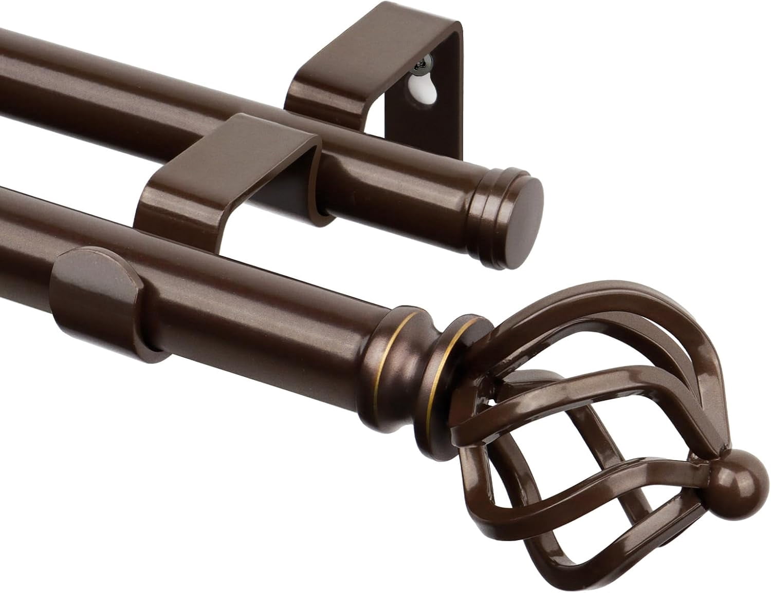 Double Curtain Rod 72 to 144 Inches(6-12 Feet) Antique Bronze Curtain ...