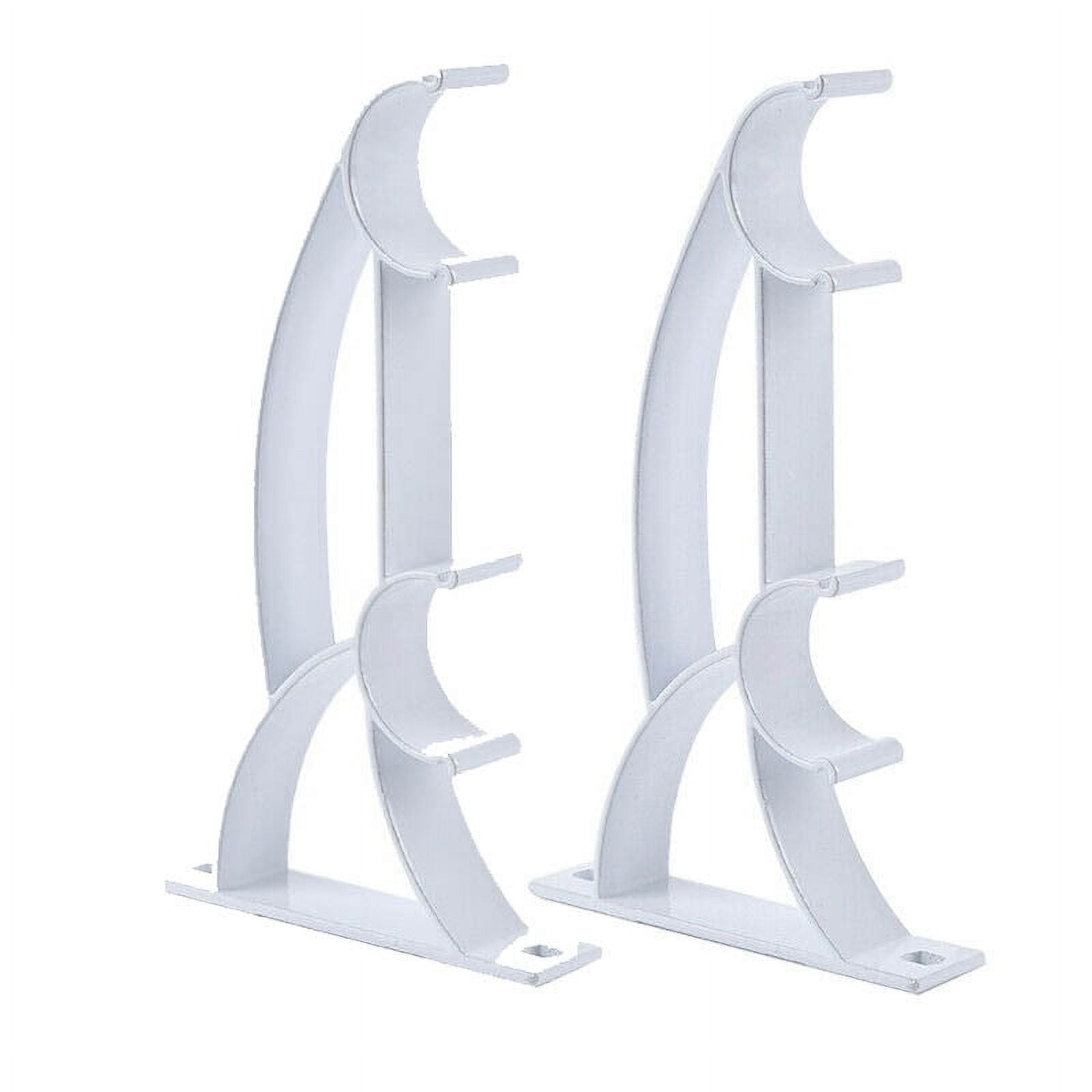 Double Curtain Rod Brackets, Sturdy Aluminum Alloy Metal Brackets, 2 ...