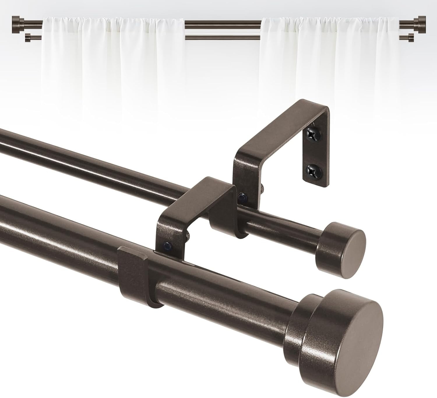 Double Curtain Rod,Bronze Curtain Rod,Double Curtain Rods for Windows ...