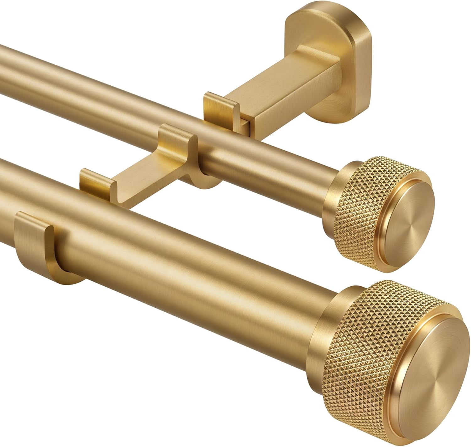 Double Curtain Rod - Premium Nonadjustable Drapery Rods - Heavy Duty ...