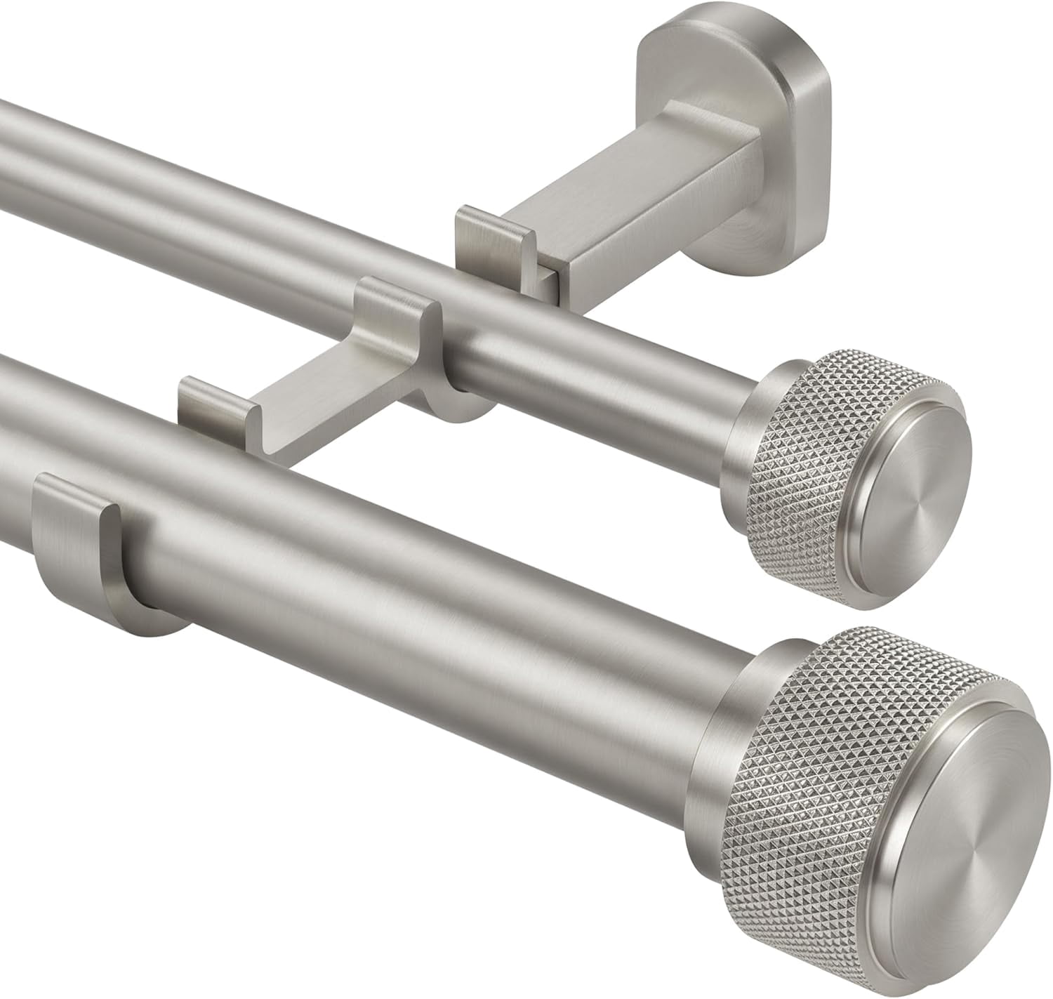 Double Curtain Rod - Premium Nonadjustable Drapery Rods - Heavy Duty ...
