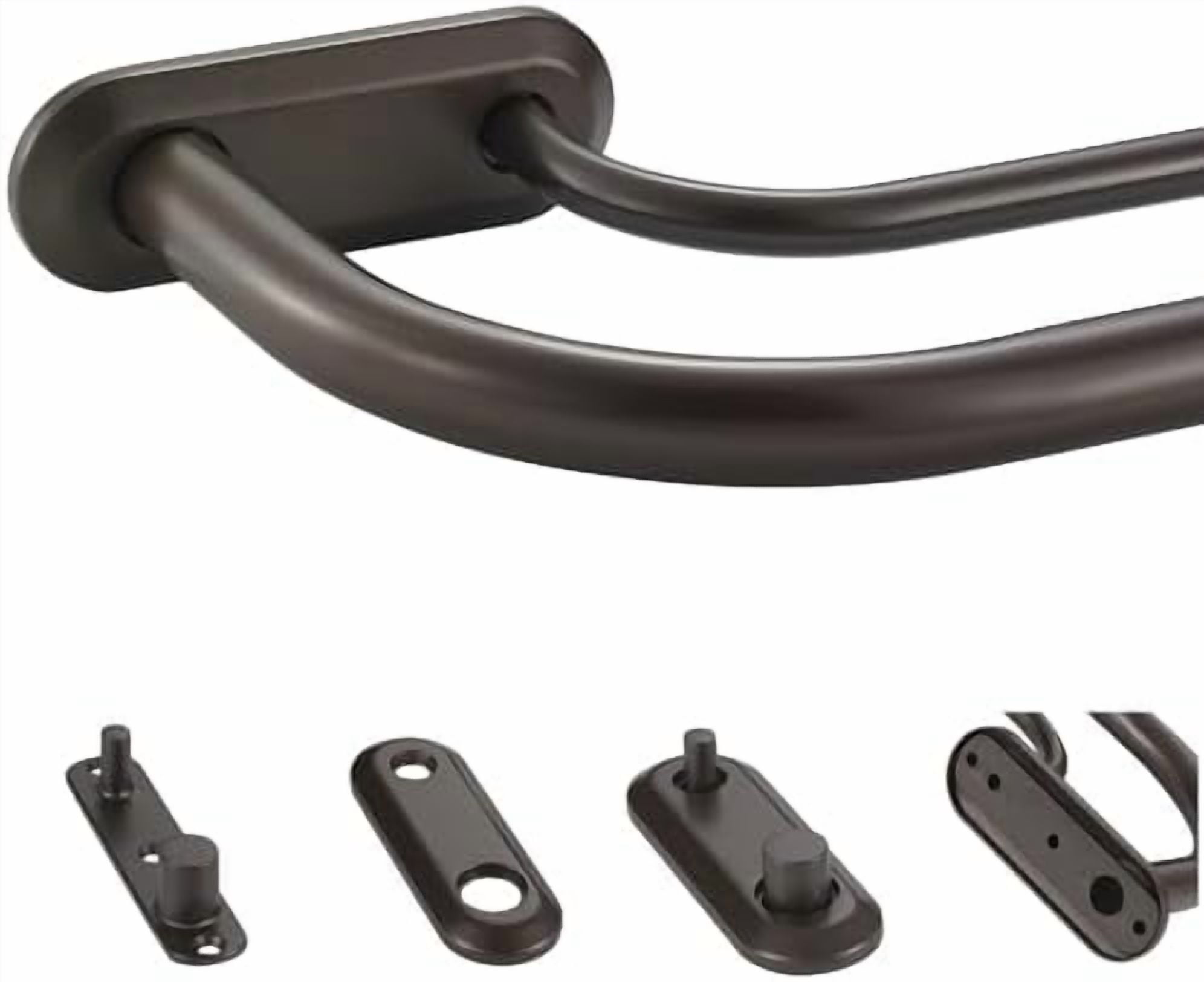 Double Curtain Rod for Windows 84 to 134 Inch,Adjustable Dark Bronze ...