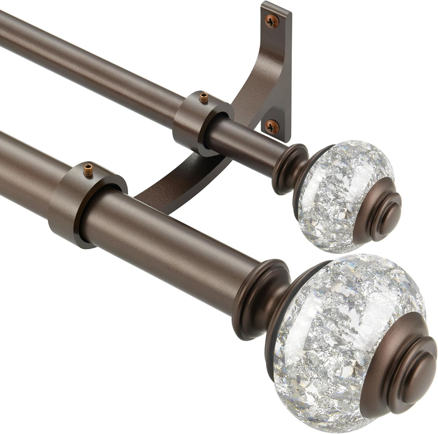 Double Curtain Rods 72 to 144 Inches(6-12 Feet) with Solid Aluminum ...