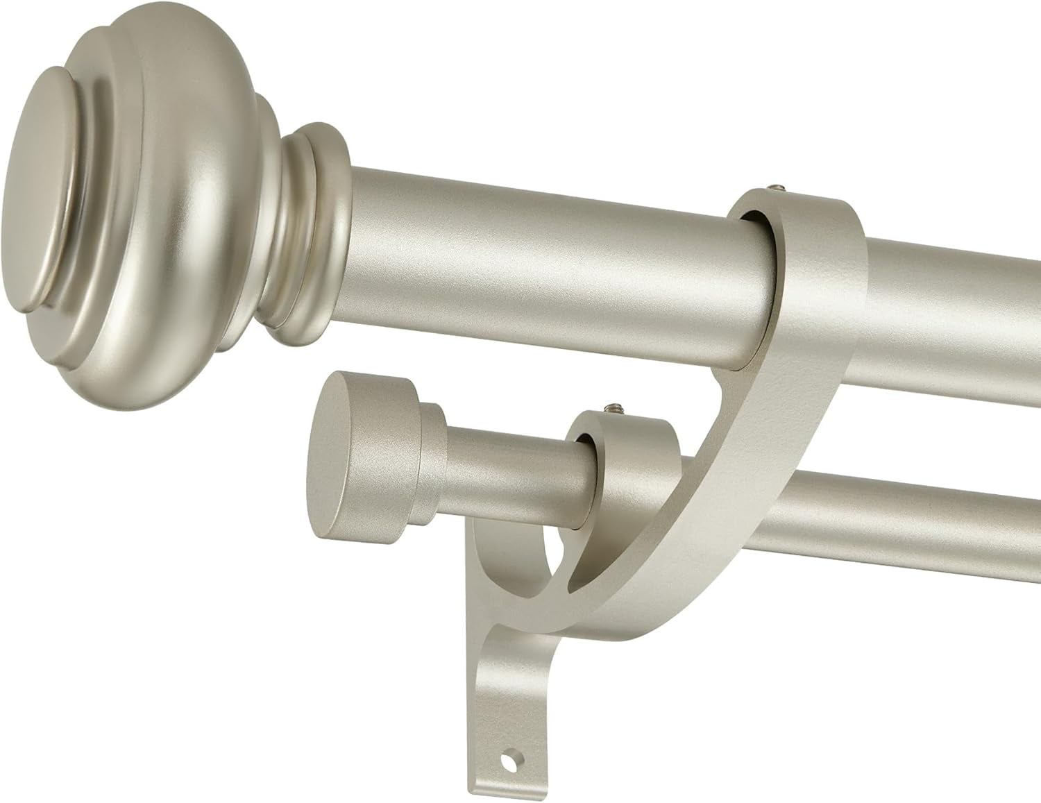 Double Curtain Rods 72 to 144 Inches with Solid Aluminum Alloy Brackets ...