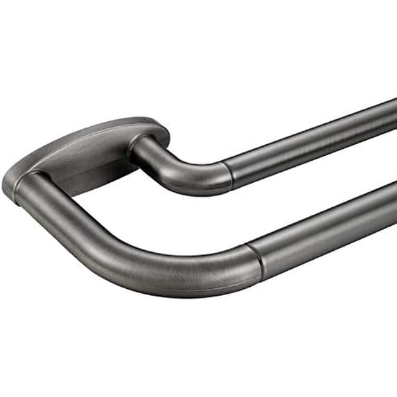 Double Curtain Rods Matte Brushed Grey,Room Darkening Drapery Rod 28-48 ...