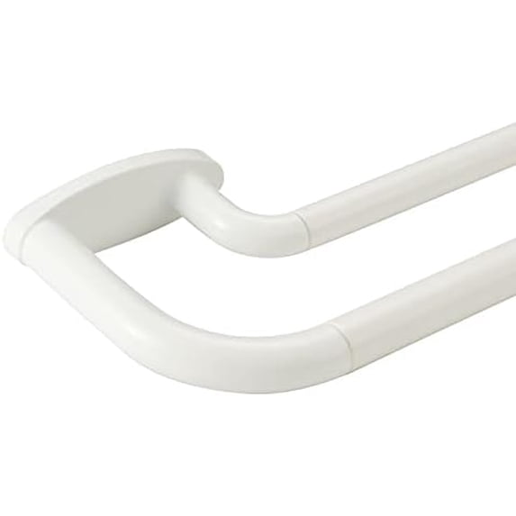 Double Curtain Rods White,Room Darkening Drapery Rod for 72-144 Inches ...