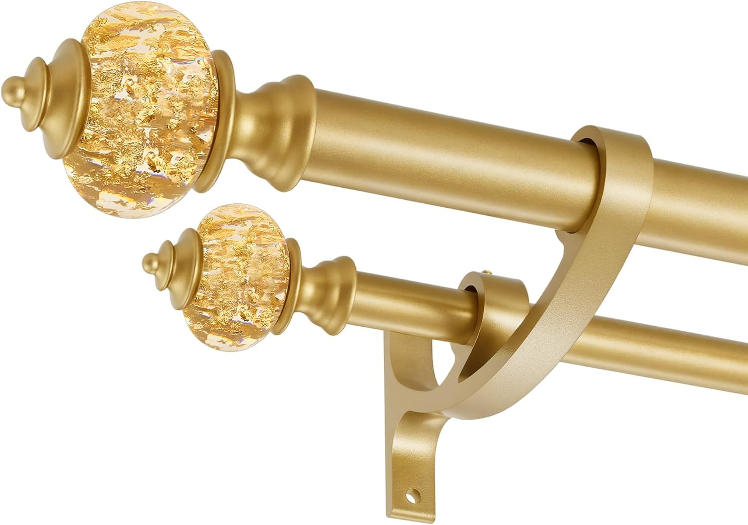 Double Curtain Rods for Windows 36 to 72 Inches, 1 Inch Front and 5/8 ...