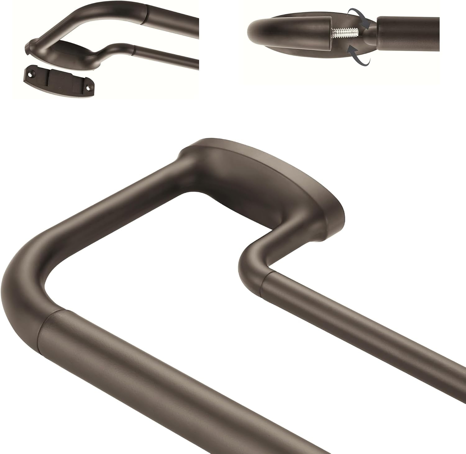 Double Curtain Rods, Wrap Around Curtain Rod for Windows, Internal ...