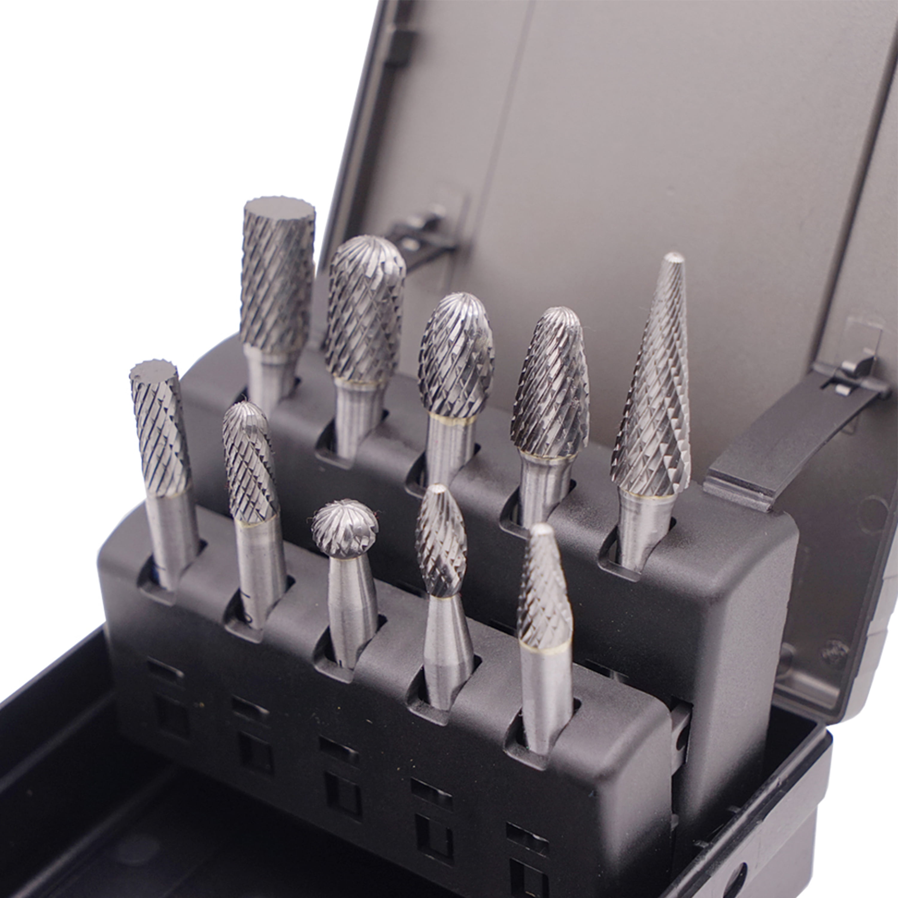 Double Cut Solid Carbide Rotary Burr Set 1/4" Shank - Walmart.com