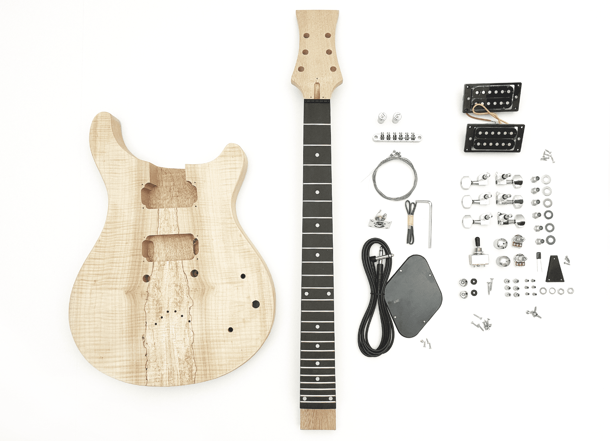 Double Cut Spalted Maple Build Your Own Guitar Kit - Walmart.com