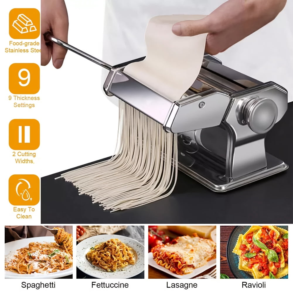 Double Cutter Classic Pasta Maker, Fresh Pasta Maker Roller Machine ...