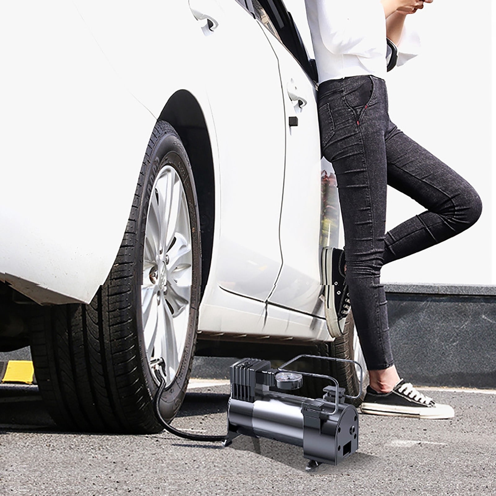 Double Cylinder Automobile Pump Portable High-power Vehicle Mounted ...