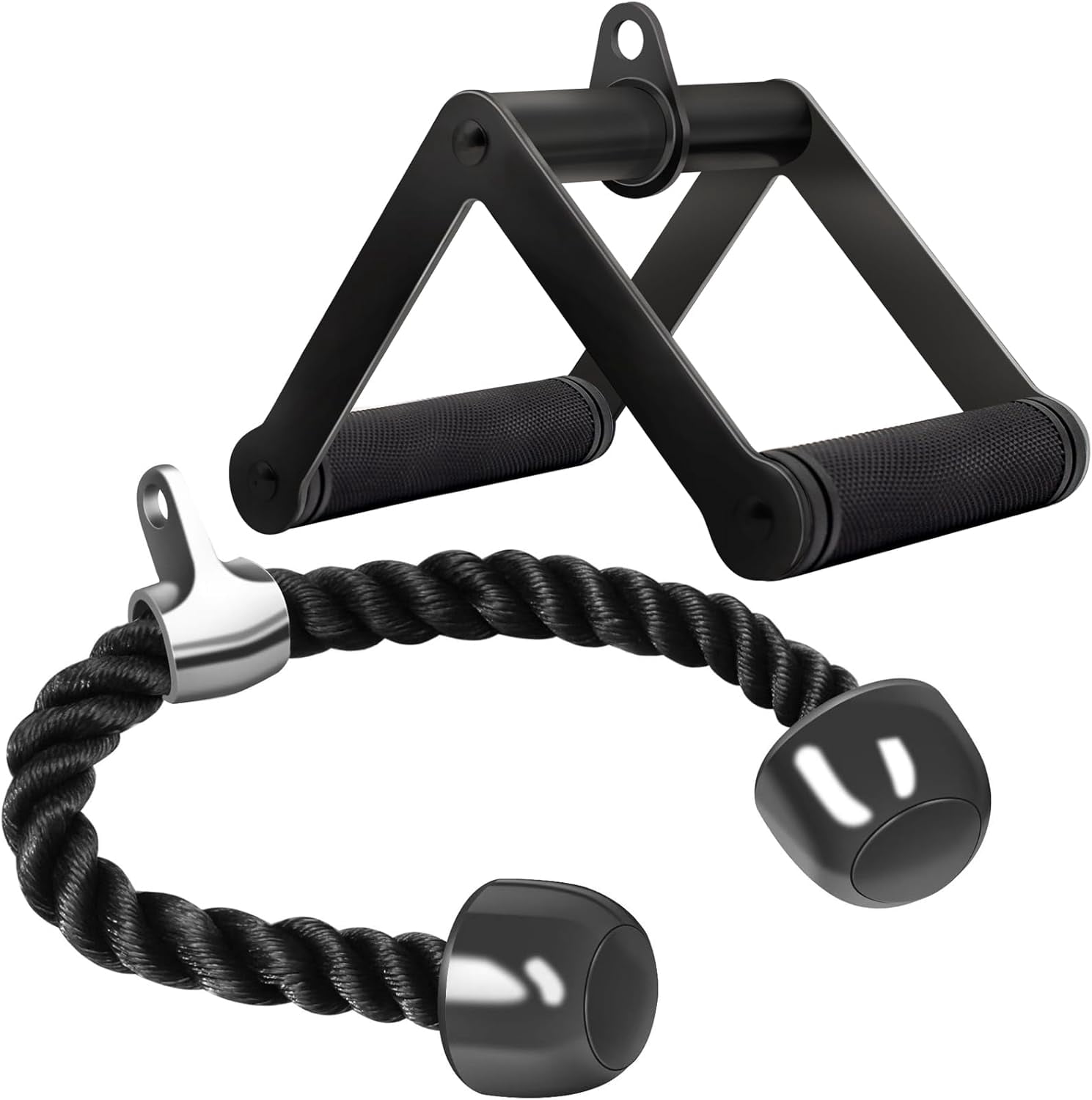 Double D Row Handle Cable Attachment for Weight Workout, Steel with Non ...