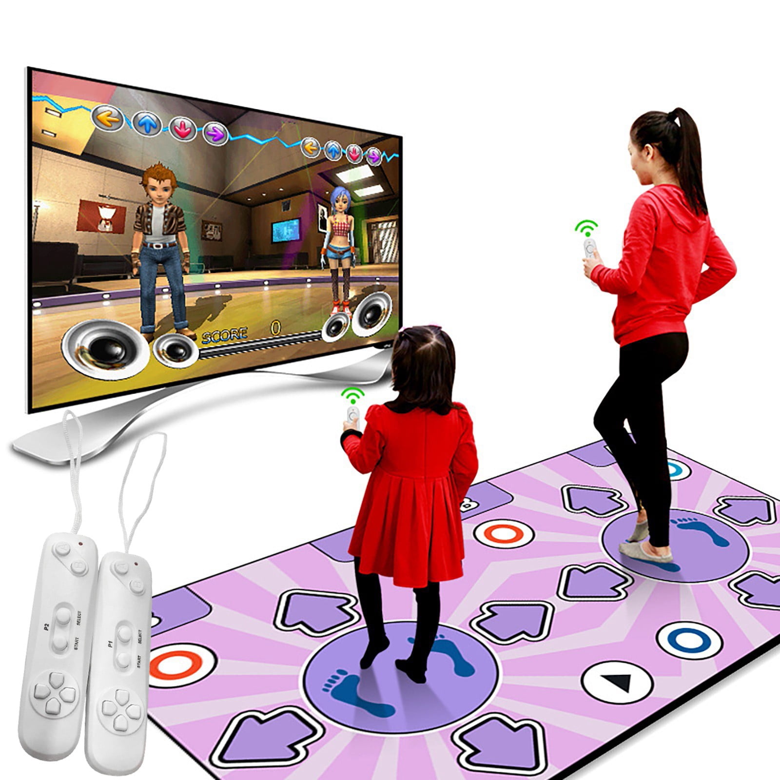 Double Dance Mat for Kid & Adult,Educational Dance Mat Yoga Mat,100 ...