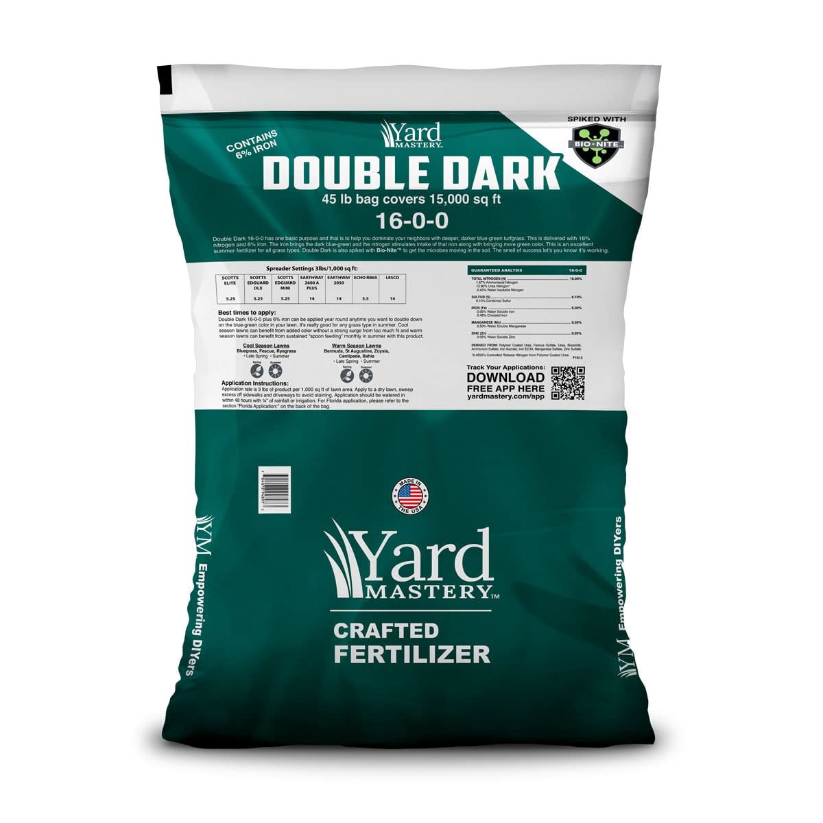 Double Dark Granular Lawn Fertilizer with 6% Iron and Bio-Nite -Up Your ...