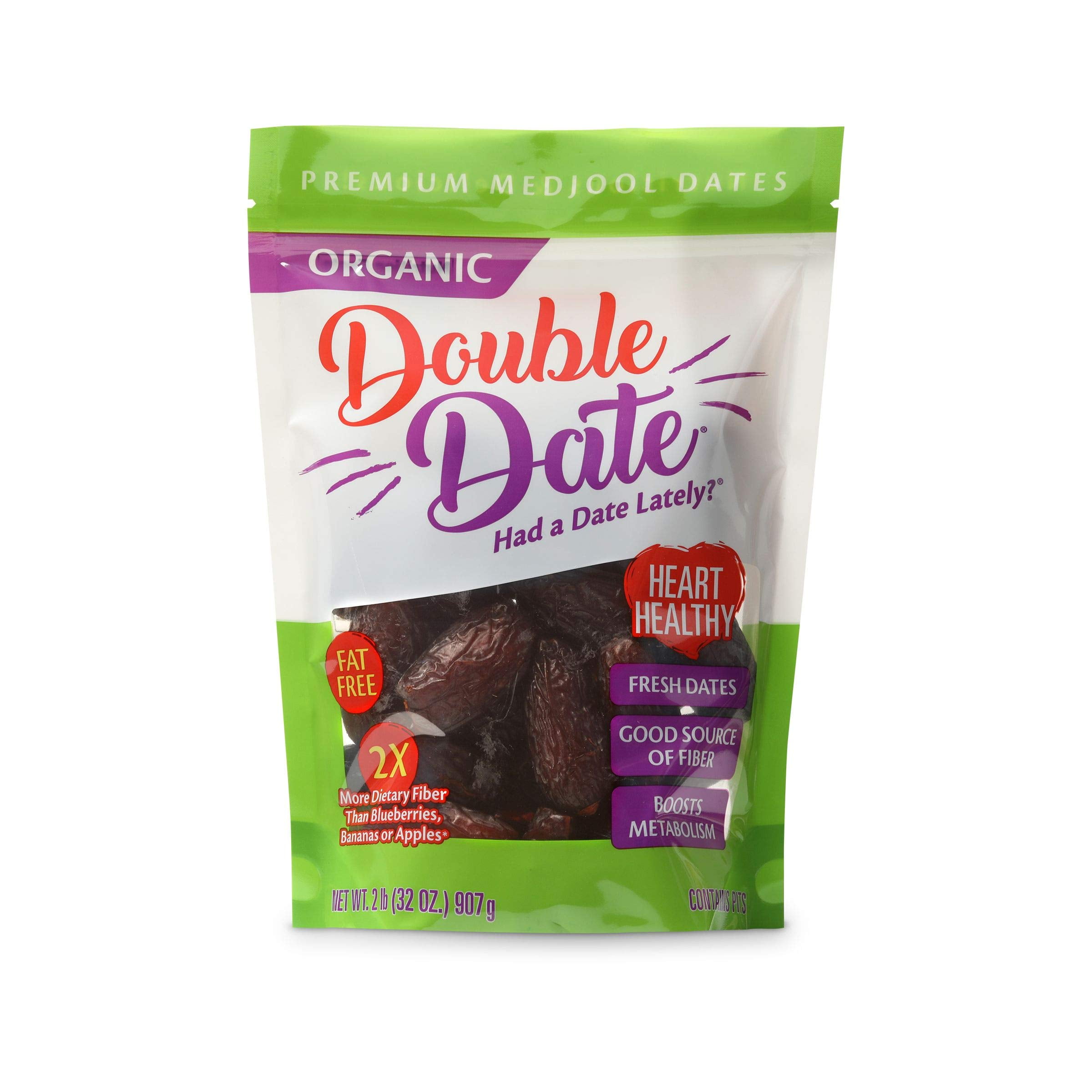 Double Date Organic Dates CM31 Medjool, Jumbo Grade, 2lb Pouch Bag ...