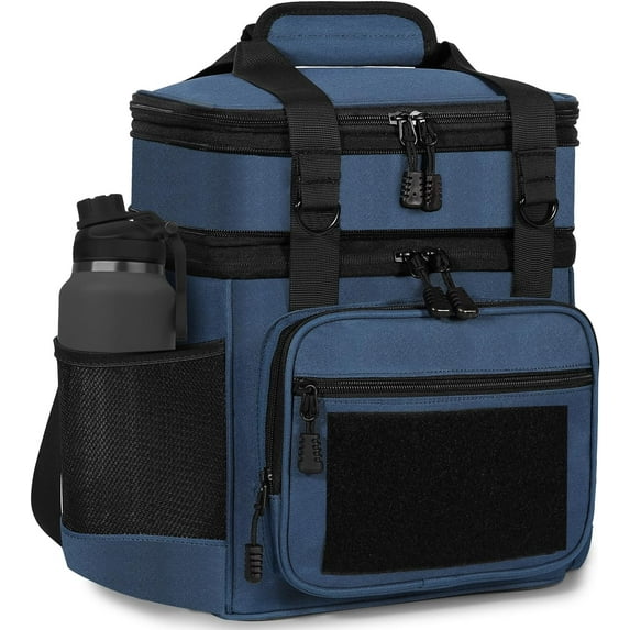 Double Deck Insulated Lunch Box, Expandable Large Lunch Bag Leakproof ...