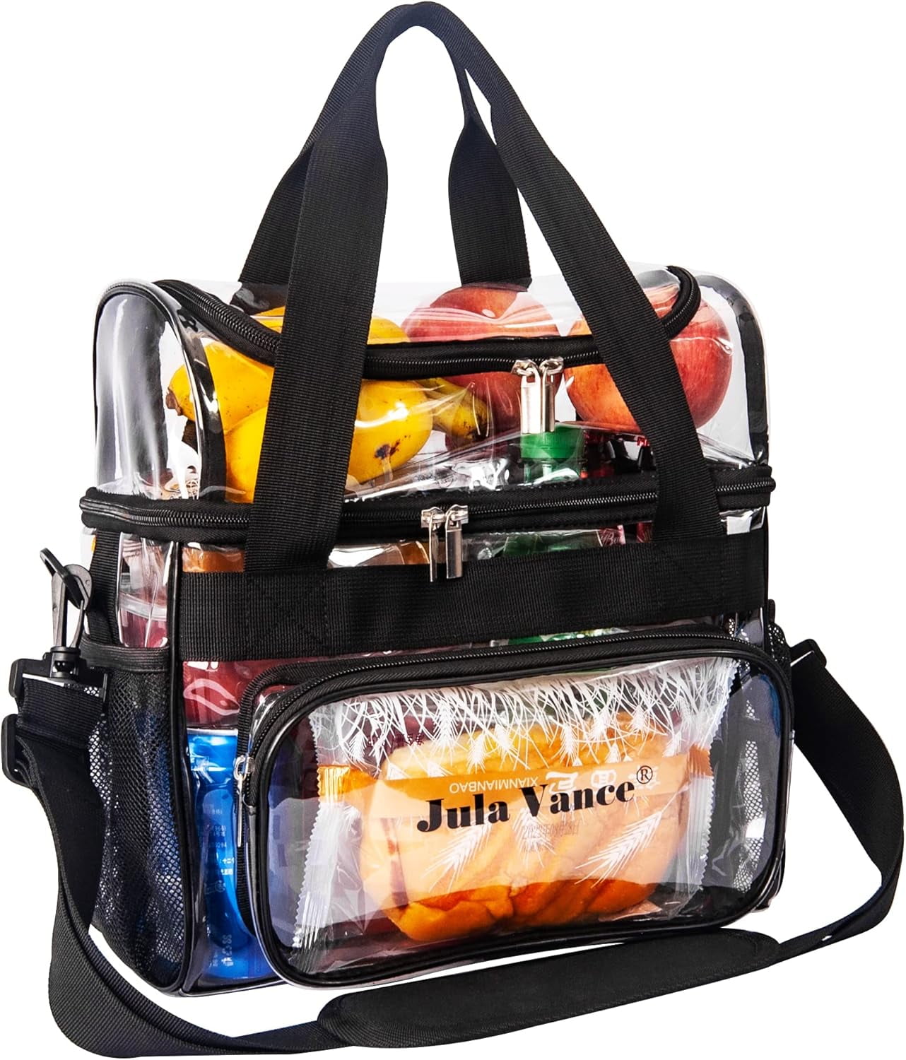 Double Decker Crossbody Clear Work bag Transparent PVC Lunch Tote ...