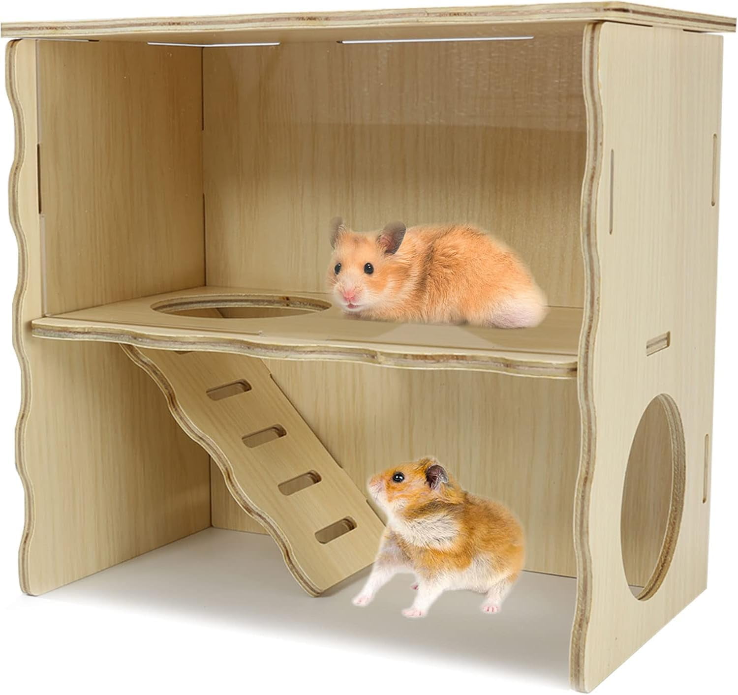Double-Decker Hamster Hides, Wooden Hamster Hut, Syrian Hamster Hideout ...